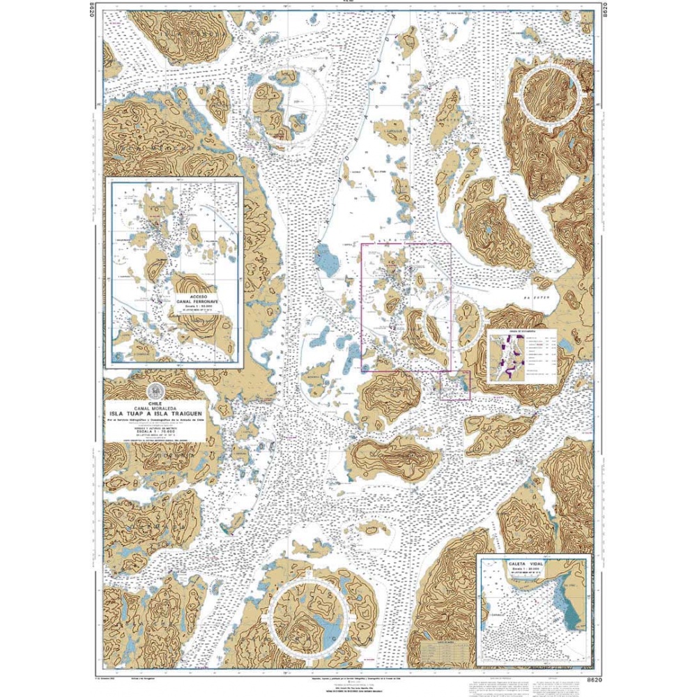 CARTA SHOA N° 8620 - CANAL MORALEDA - ISLA TUAP A ISLA TRAIGUÉN. - SHOA